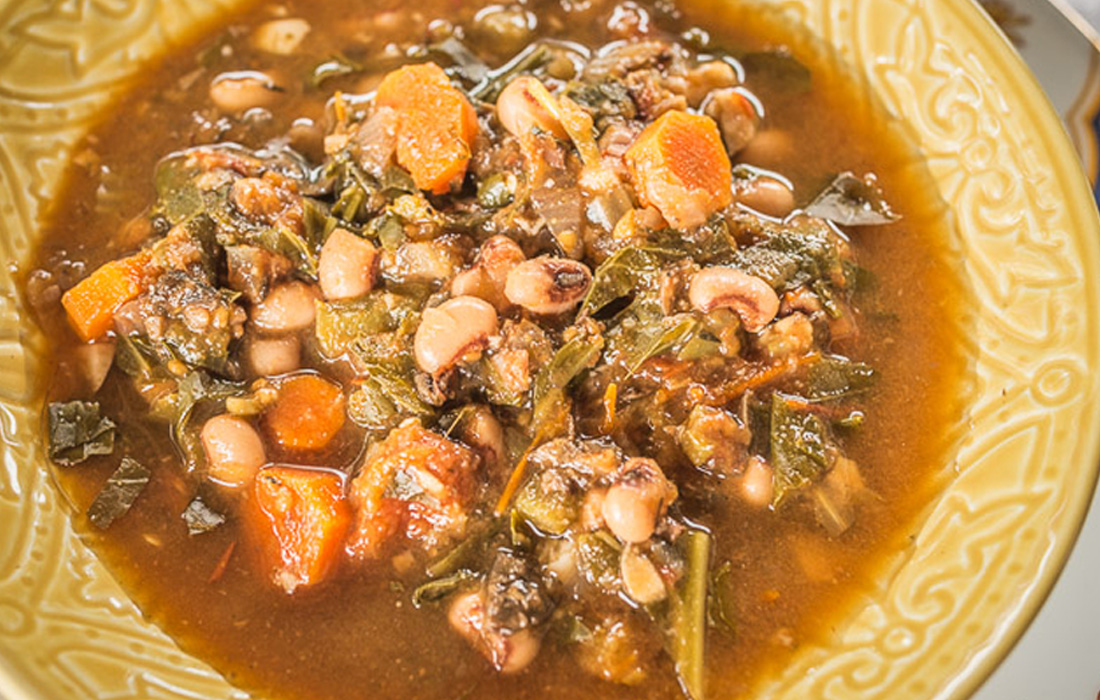 Lucky Black-Eyed Peas and Collard Greens Soup, Southern Style ...
