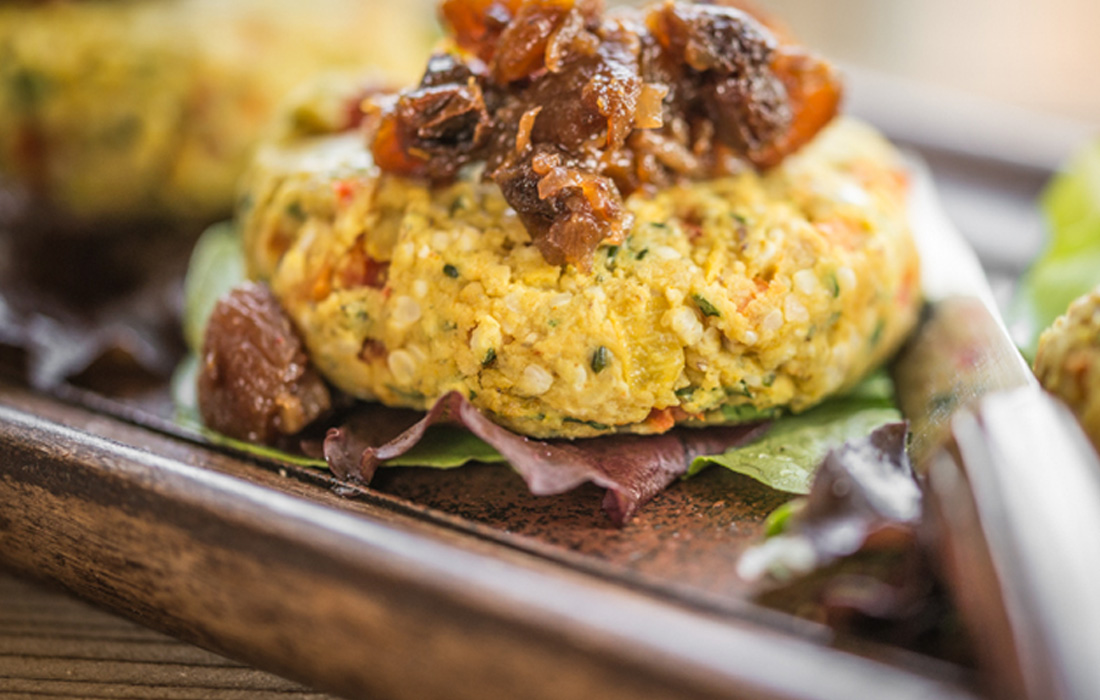 Indian-Spiced Lentil and Hemp Sliders with Apricot Chutney | DrFuhrman.com