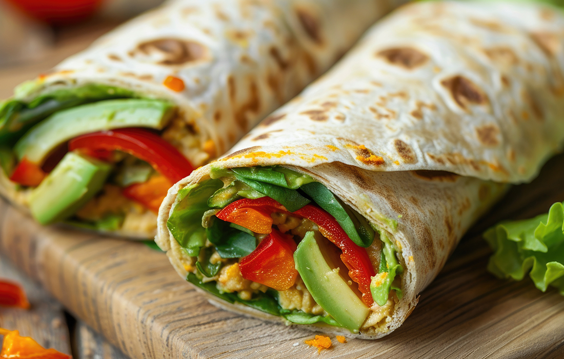 Salad Stuffed Wraps with Creamy Almond Dressing | DrFuhrman.com
